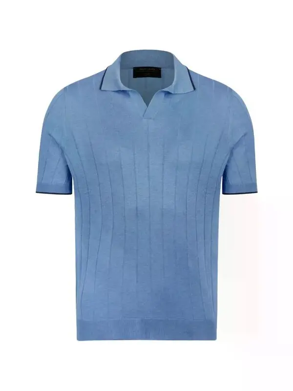 GRAN SASSO Ribbed V-neck T-shirt