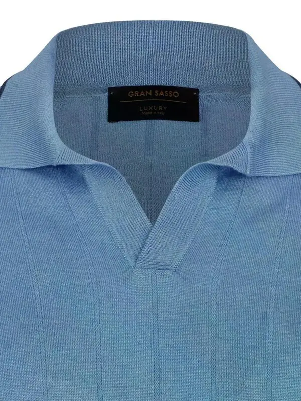 GRAN SASSO Ribbed V-neck T-shirt