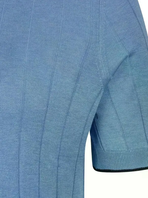 GRAN SASSO Ribbed V-neck T-shirt