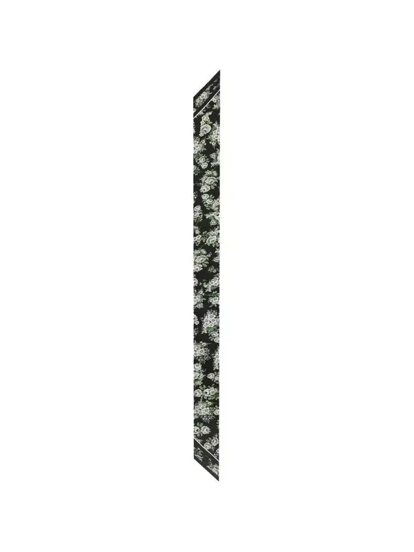 Dolce & Gabbana Small Flower Bouquet-print Silk Twill Bandeau - Black