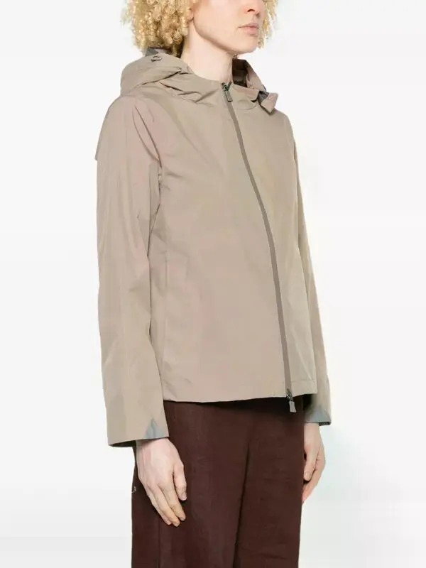 Herno Hooded Zip-up Jacket - Neutrals