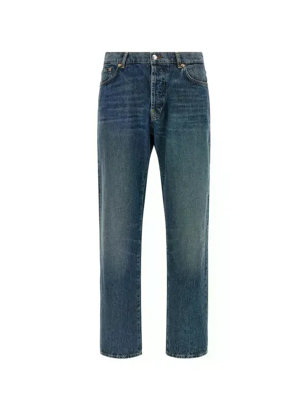 DEPARTMENT 5 Stone-washed Straight Leg Jeans With Contrast Stitching