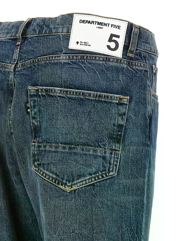 DEPARTMENT 5 Stone-washed Straight Leg Jeans With Contrast Stitching