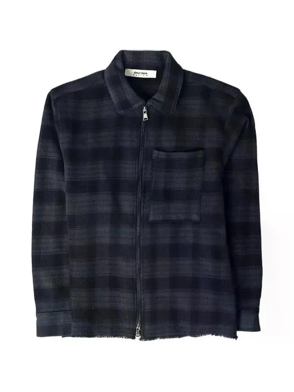 ABOUT:BLANK Plaid-pattern Zipped Shirt - Black