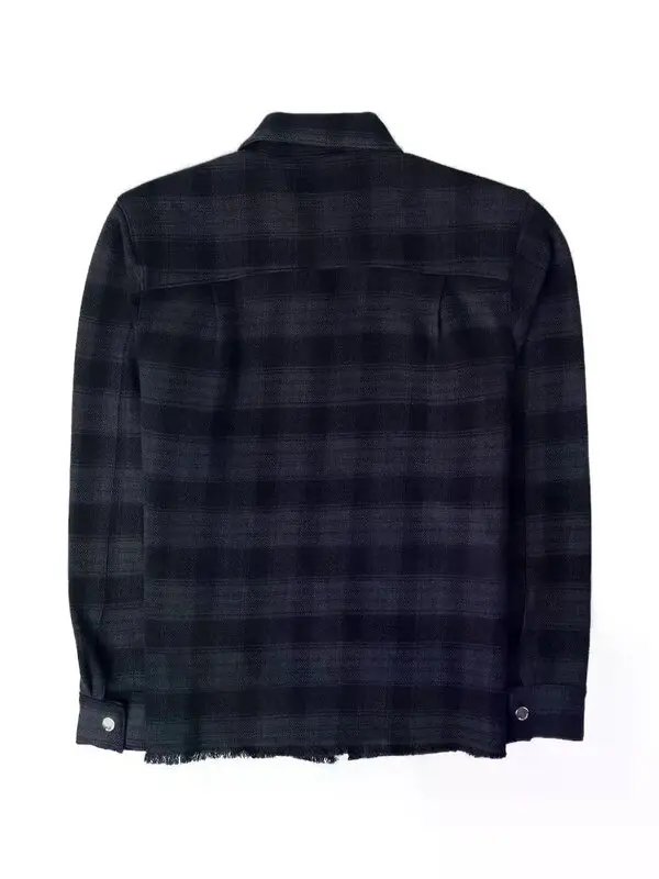 ABOUT:BLANK Plaid-pattern Zipped Shirt - Black