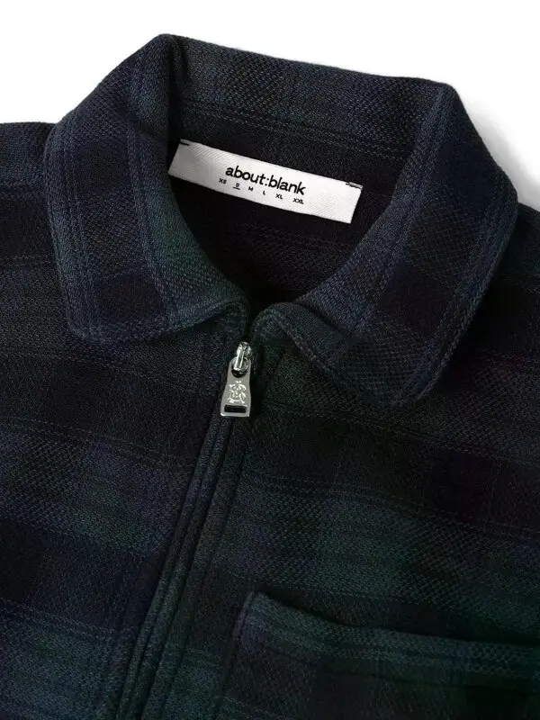 ABOUT:BLANK Plaid-pattern Zipped Shirt - Black