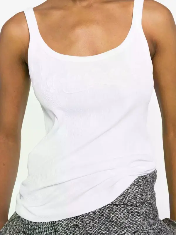 Dolce & Gabbana Ribbed Tank Top With Embroidery