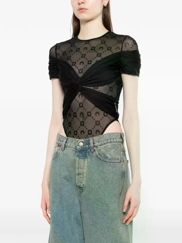 MARINE SERRE Draped Jersey Bodysuit