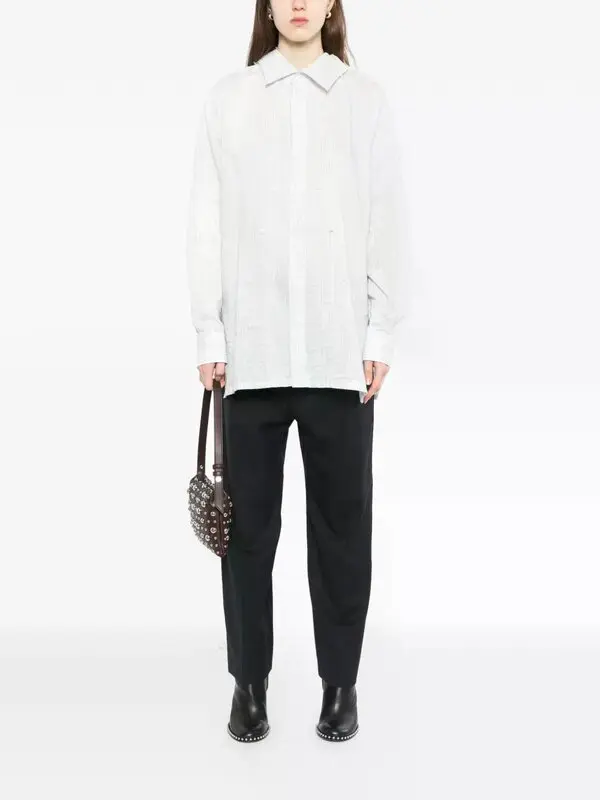 SETCHU Creased Striped Shirt