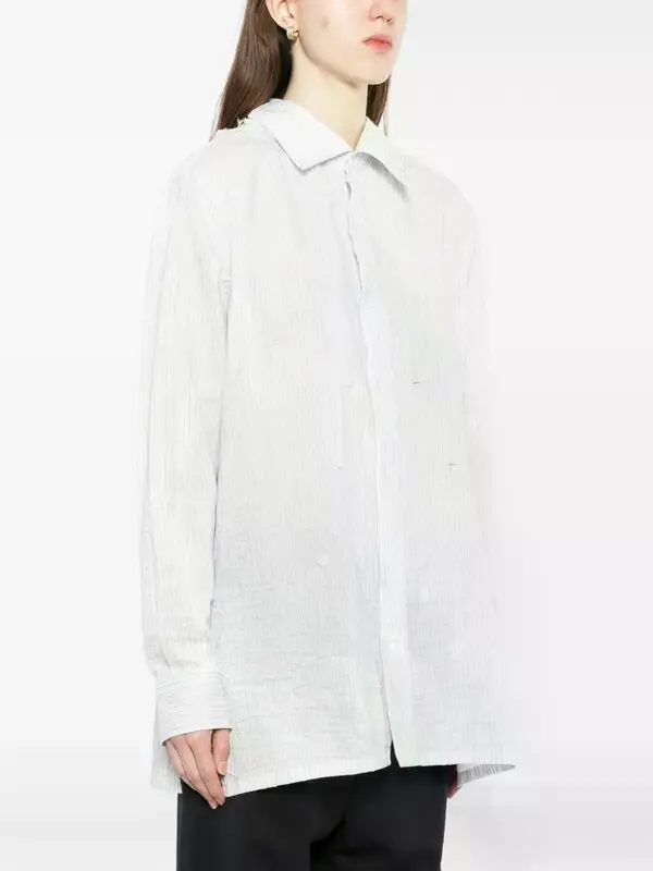 SETCHU Creased Striped Shirt