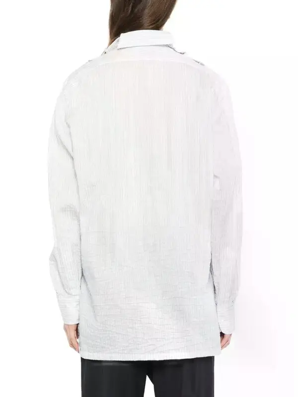 SETCHU Creased Striped Shirt