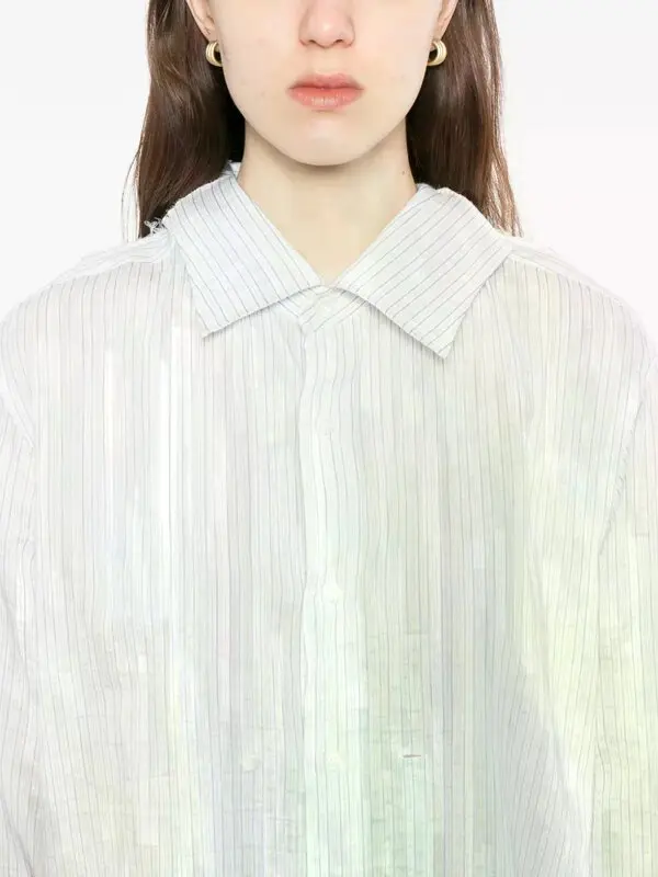 SETCHU Creased Striped Shirt