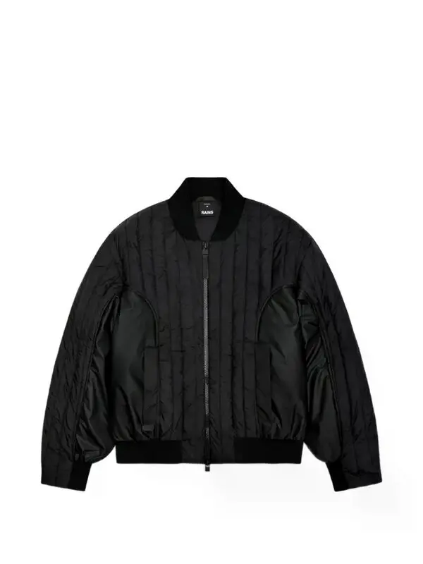 Rains Quilted Bomber Jacket - Black