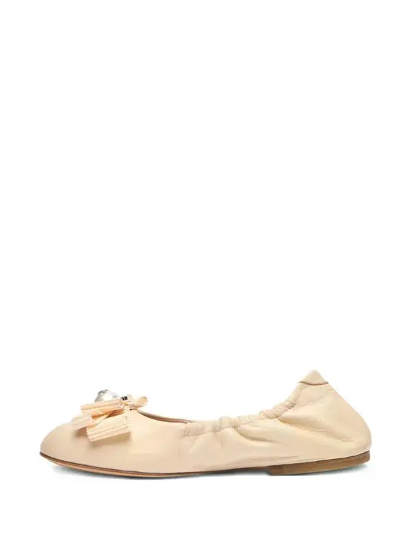 Casadei Bow Detail Ballet Flats - Neutrals