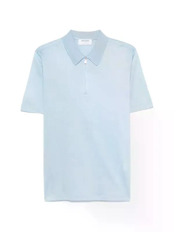 GRAN SASSO Half-zip Polo Shirt - Blue