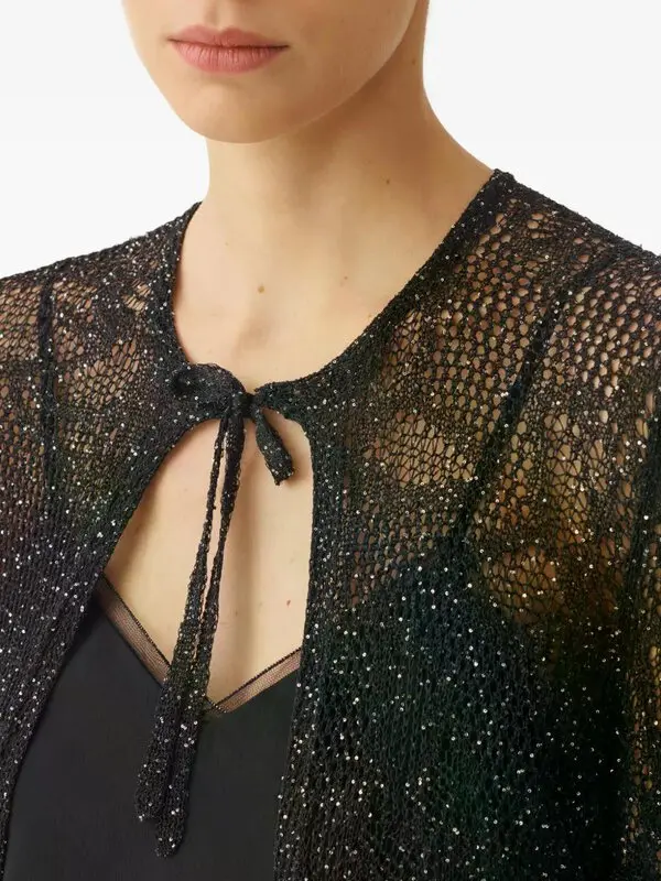 Fabiana Filippi Tie-neck Sequin Cardigan-coat