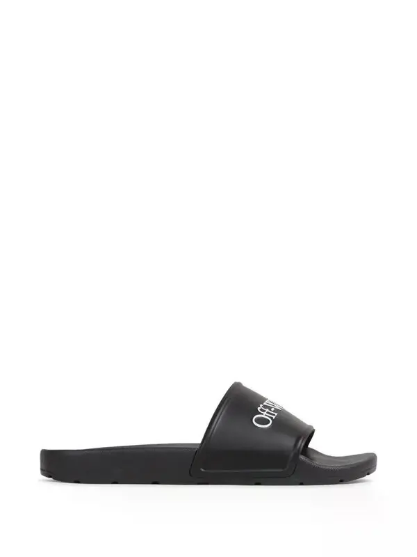 Off-White Bookish Logo Slides - Black
