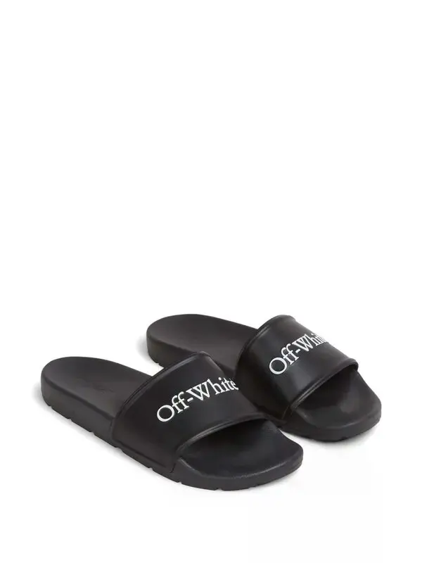 Off-White Bookish Logo Slides - Black