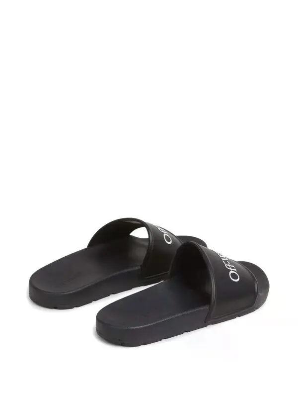 Off-White Bookish Logo Slides - Black