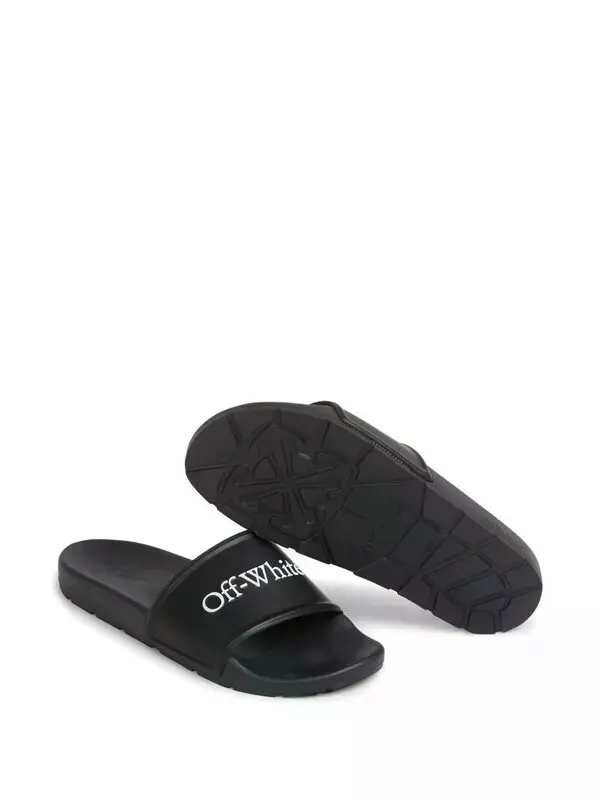 Off-White Bookish Logo Slides - Black