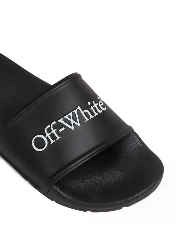 Off-White Bookish Logo Slides - Black