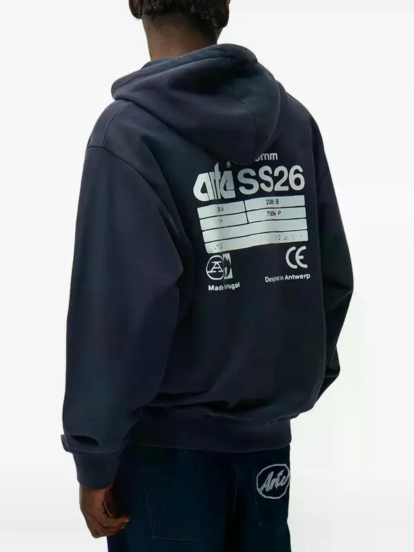 ARTE ANTWERP Graphic Print Hoodie - Blue