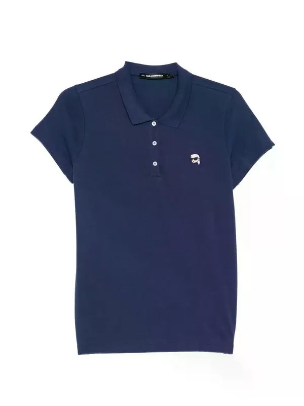Karl Lagerfeld Logo Appliqué Polo Shirt - Blue