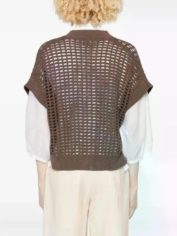 Peserico Open Knit V-neck Cardigan