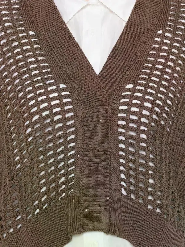 Peserico Open Knit V-neck Cardigan