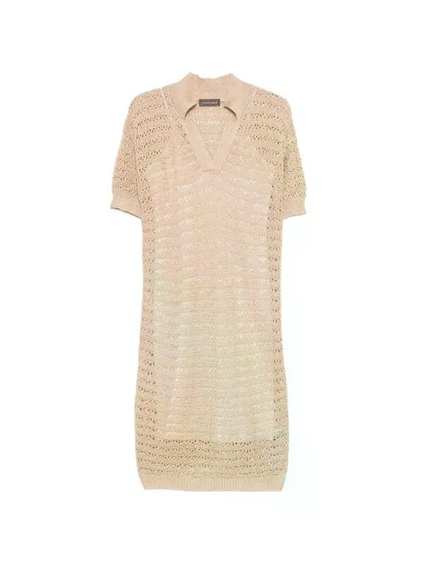 Lorena Antoniazzi Open-knit V-neck Dress