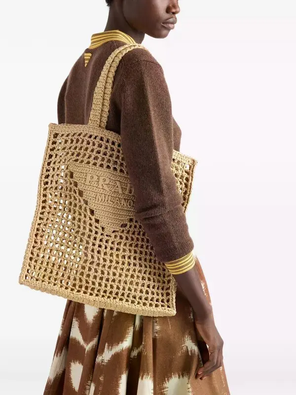 Prada Crochet Tote Bag - Neutrals