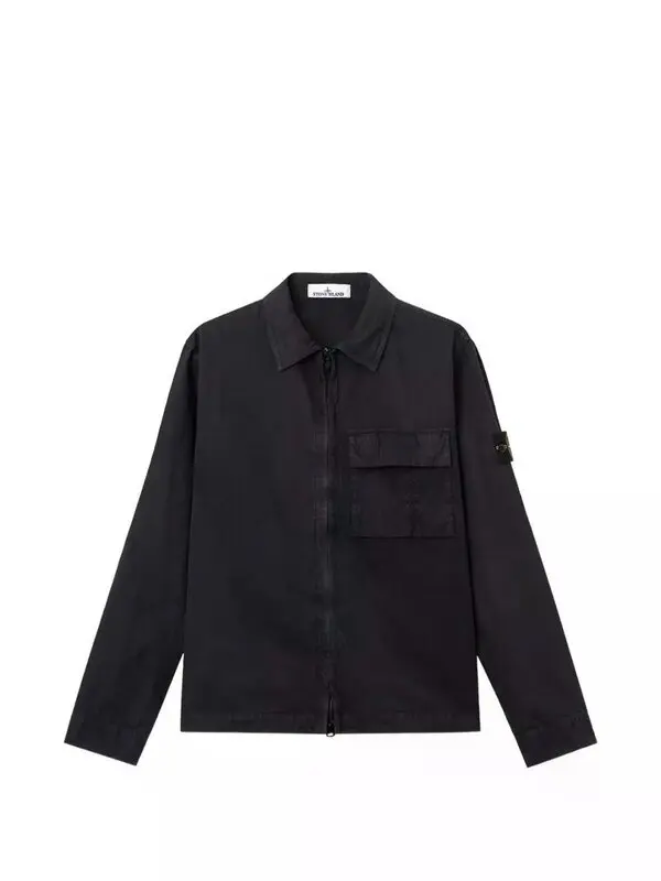 Stone Island Logo-patch Flap-pocket Zipped Overshirt