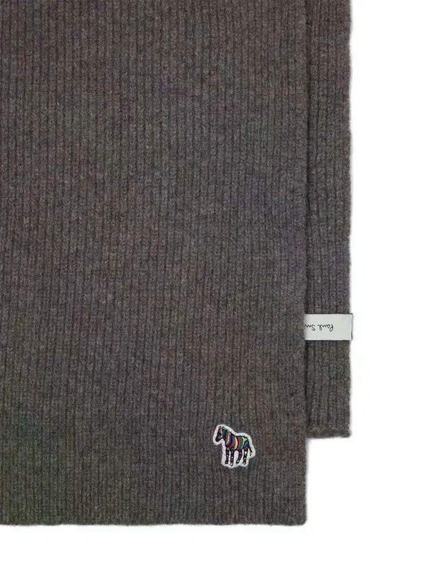 Paul Smith Ribbed Zebra-patch Scarf