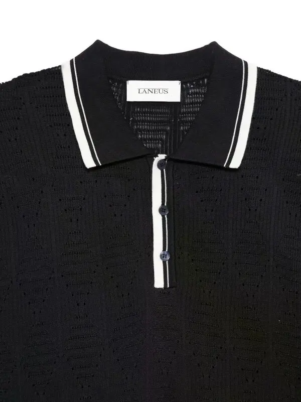 LANEUS Contrasting-trim Polo Shirt