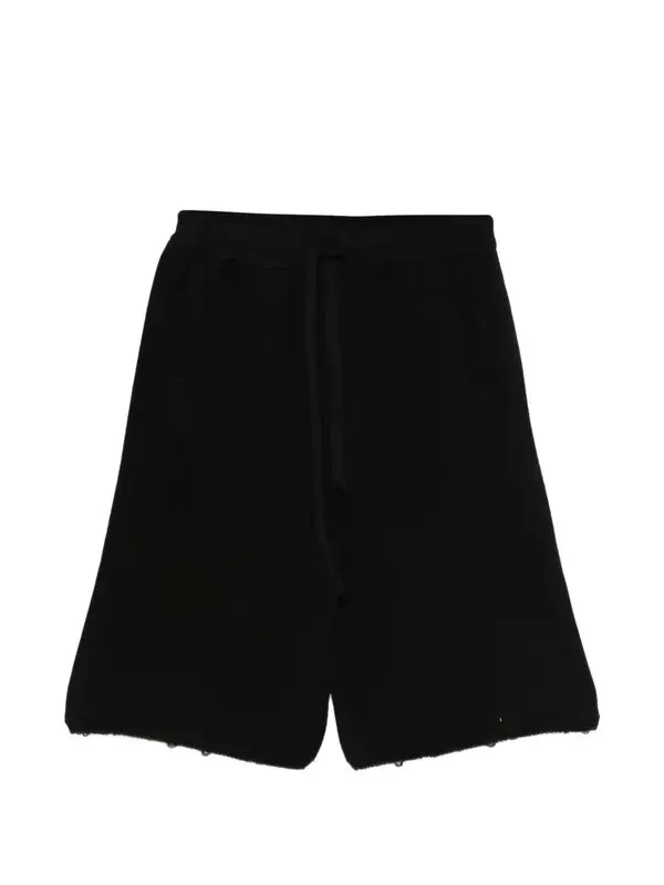 LANEUS Drawstring Raw-edge Shorts