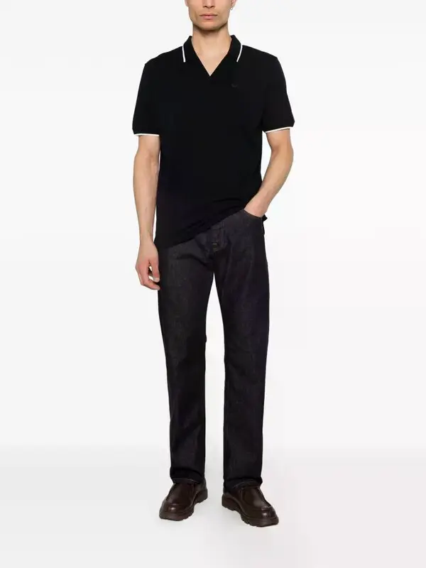 Emporio Armani V-neck Contrast-trim T-shirt - Blue