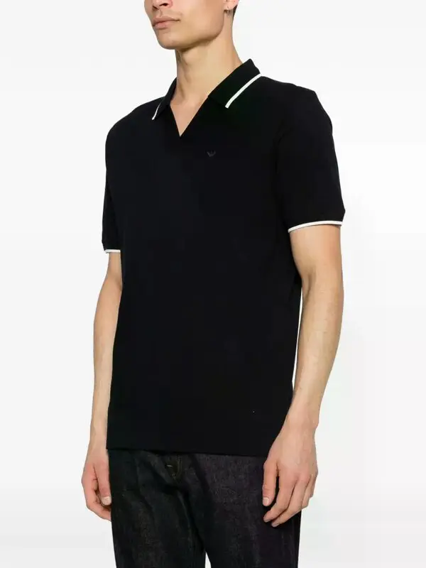 Emporio Armani V-neck Contrast-trim T-shirt - Blue