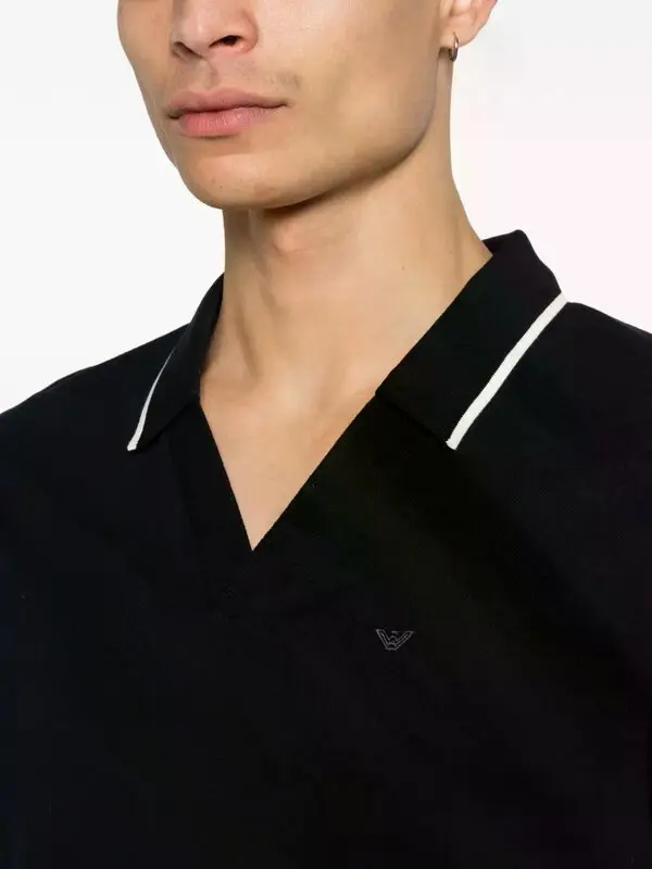 Emporio Armani V-neck Contrast-trim T-shirt - Blue