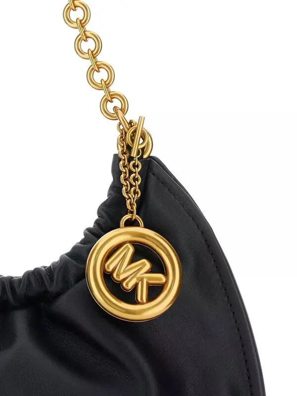 Michael Kors Medium Shoulder Bag With Chain Strap And Charm - Black