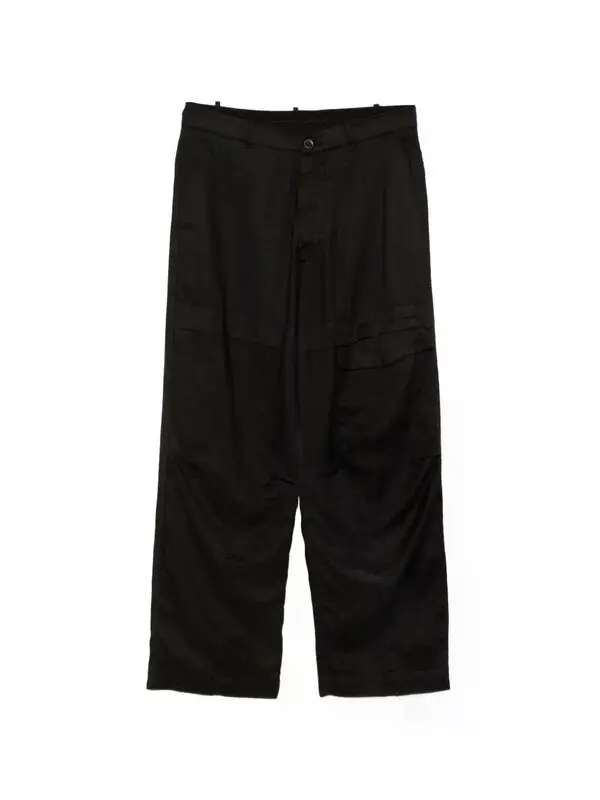 Masnada Buttoned Cargo Trousers - Black