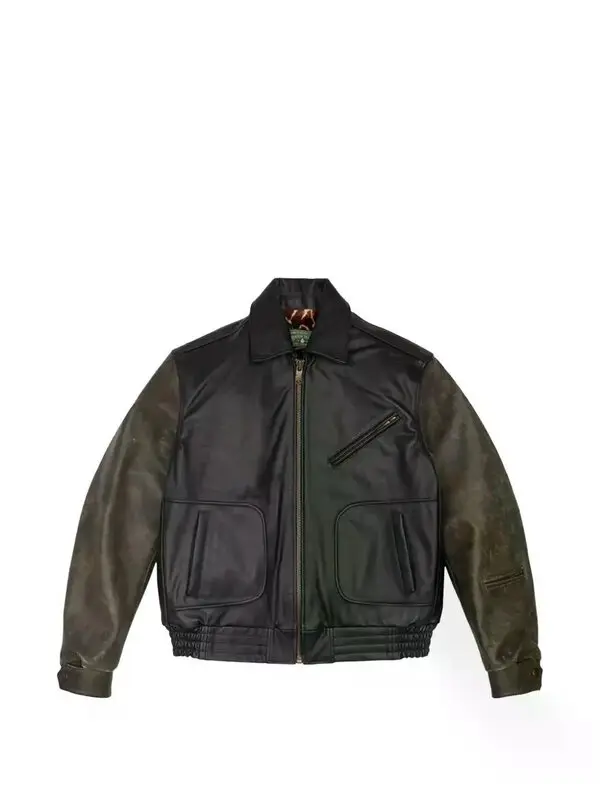 DENIM TEARS Colour-block Leather Jacket