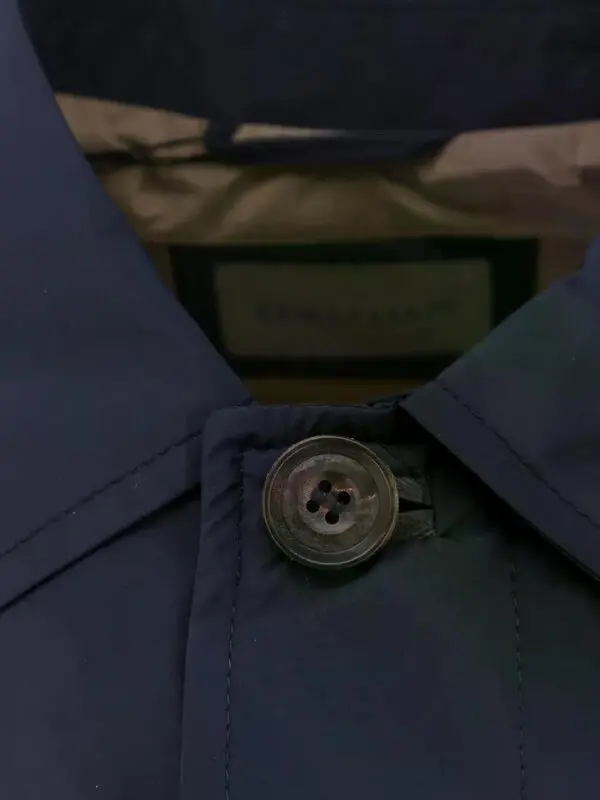 Corneliani Button Leather Trim Coat