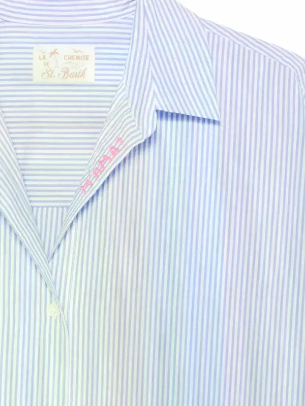 MC2 SAINT BARTH Striped Embroidered Shirt
