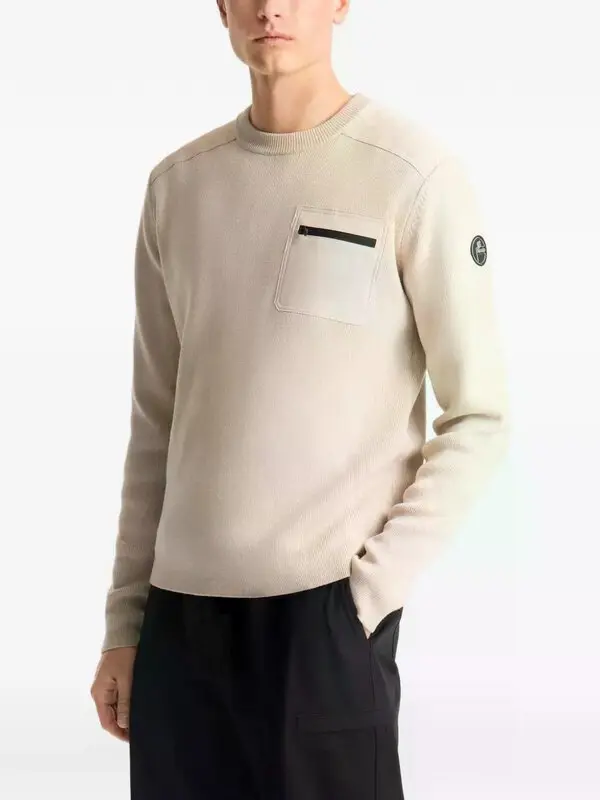 Fusalp Wool Crew Neck Sweater With Chest Pocket