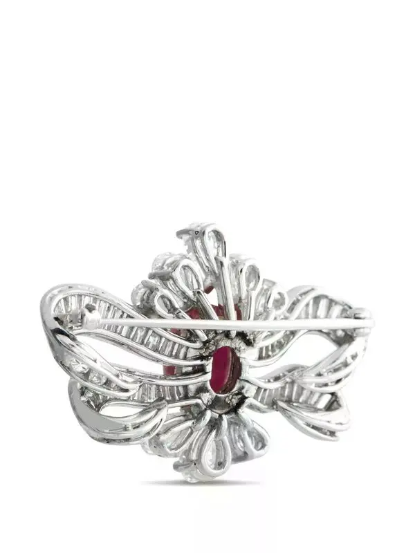 LB EXCLUSIVE Platinum Ruby And Diamond Brooch