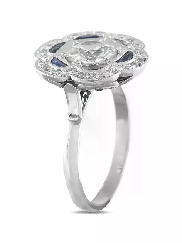 LB EXCLUSIVE Platinum Pavé-set Diamond Floral Ring - Silver