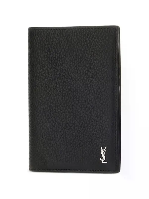 Saint Laurent Cassandre Logo-detail Leather Wallet - Black
