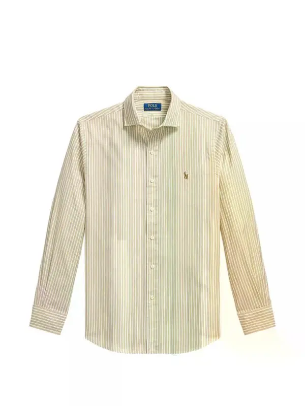 Polo Ralph Lauren Striped Embroidered-logo Shirt - Neutrals