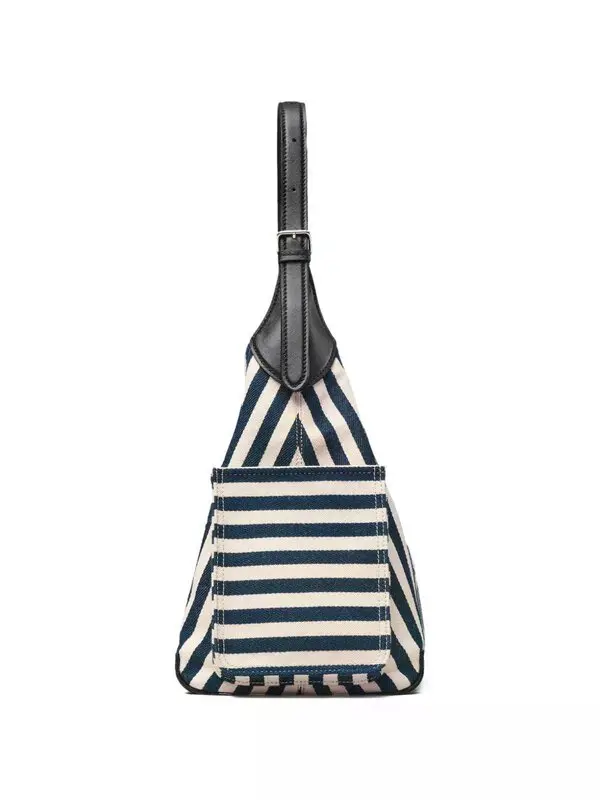 Marc Jacobs Belted Canvas Striped Tote Bag - Blue
