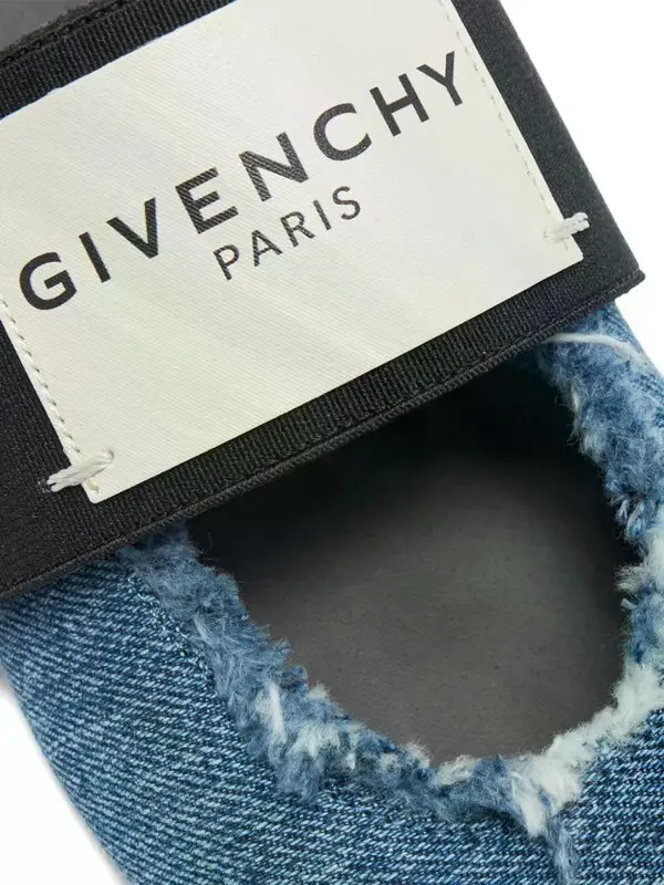 Givenchy Square-toe Denim Ballet Flats - Blue